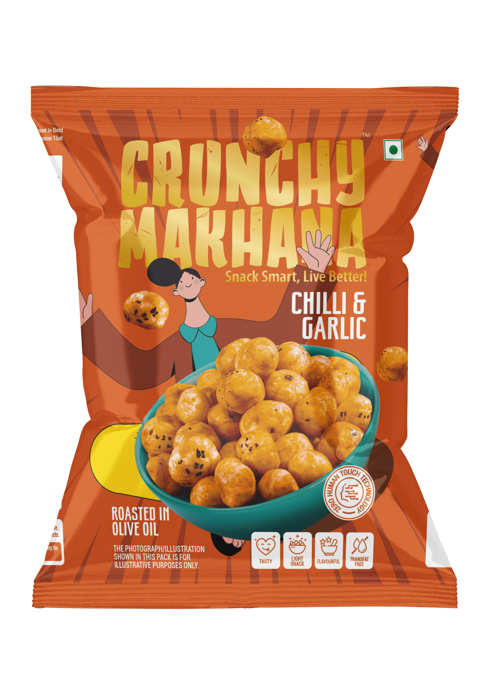 Crunchy Makhana Chilli & Garlic - Crunchy Makhana